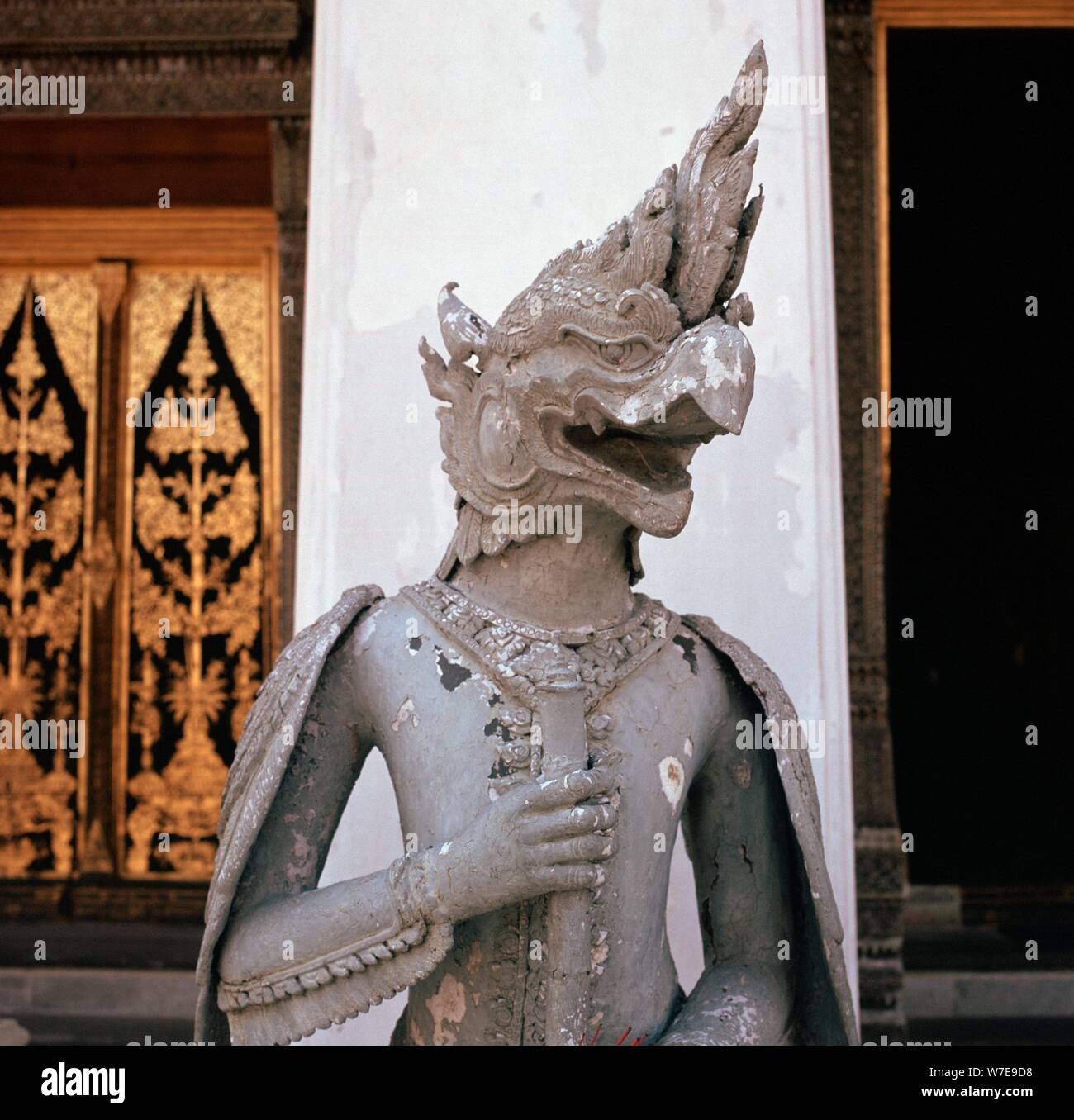 Thai temple guardian at a temple doorway. Artist: Unknown Stock Photo ...