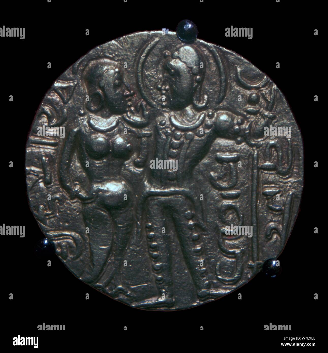 Gold coin of King Samudra Gupta, 4th century. Artist: Unknown Stock ...