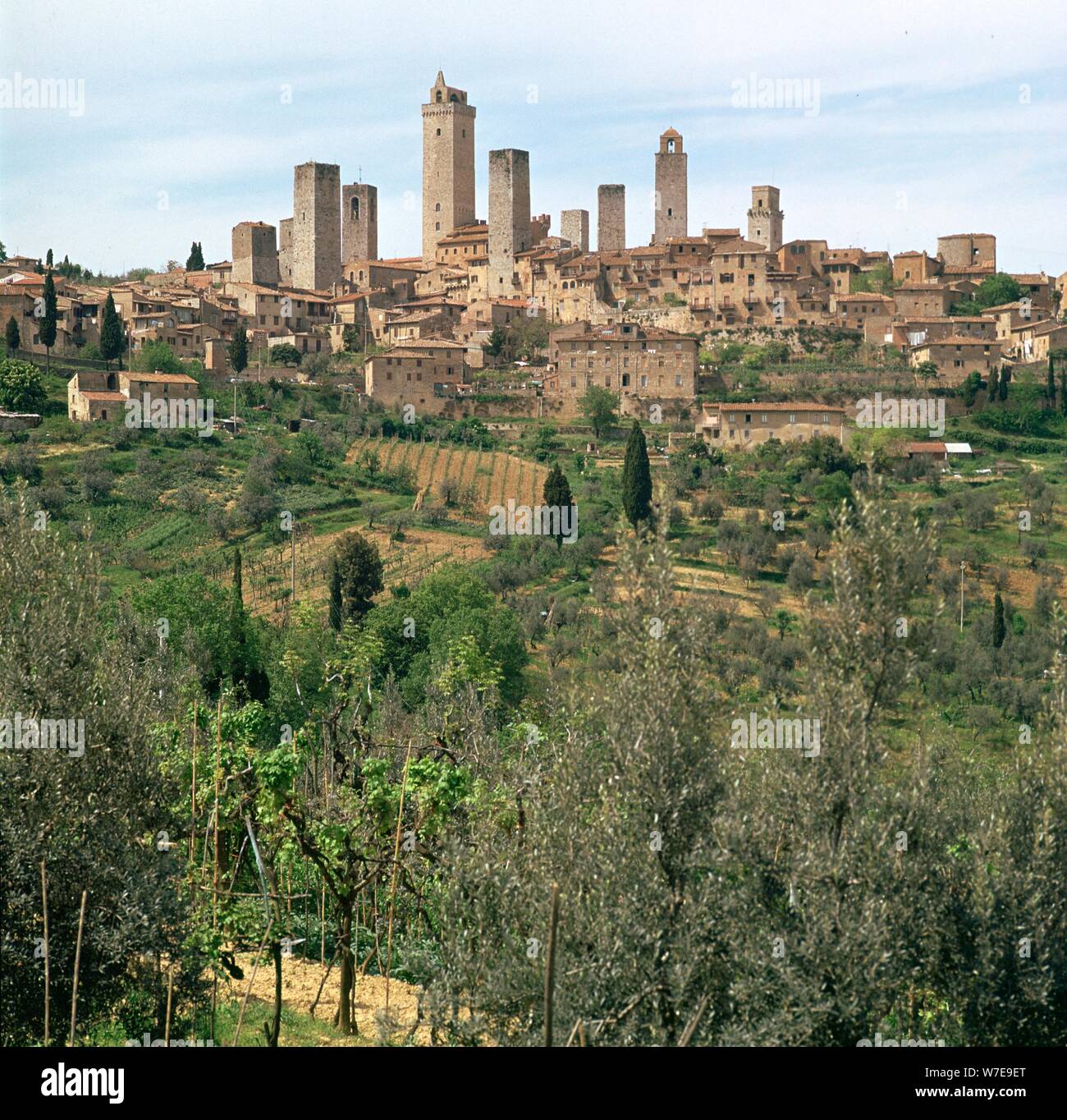 The medieval towers of San Gimignano in Tuscany, Italy, 13th century ...