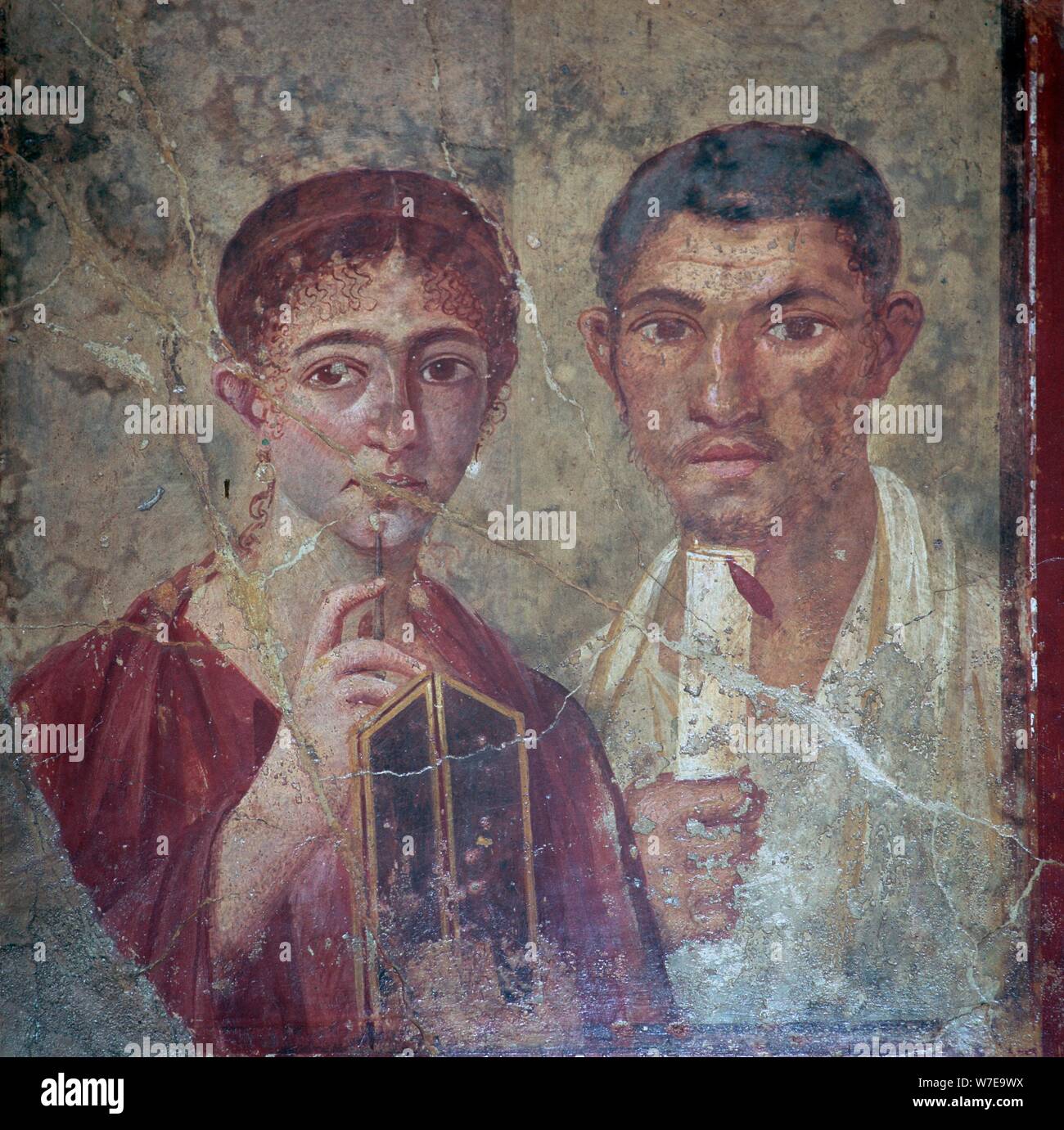 Roman portrait of Terentius Neo and his wife, 1st century. Artist ...