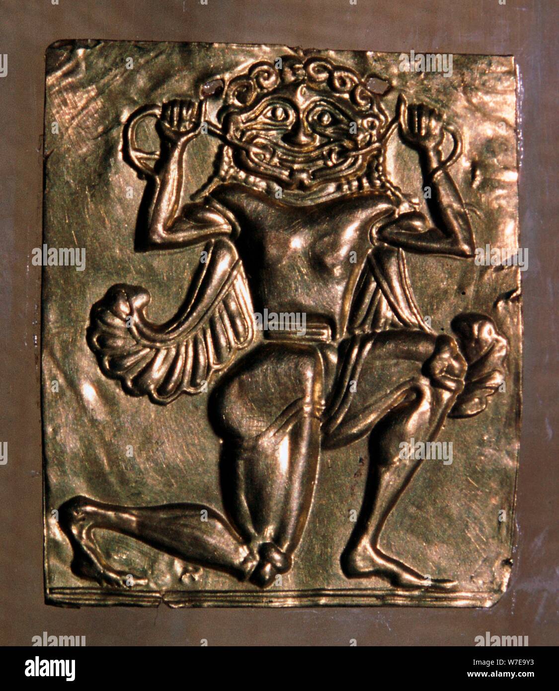 Archaic Greek gold plaque of a running gorgon, 7th century BC. Artist ...