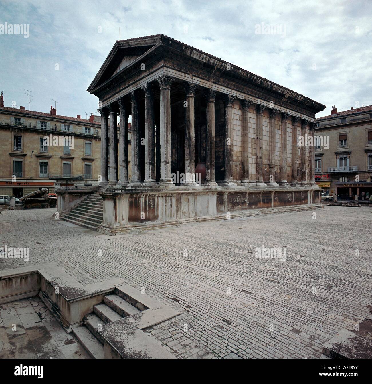 Maison Carree Roman Temple, 1st century BC. Artist: Unknown Stock Photo ...