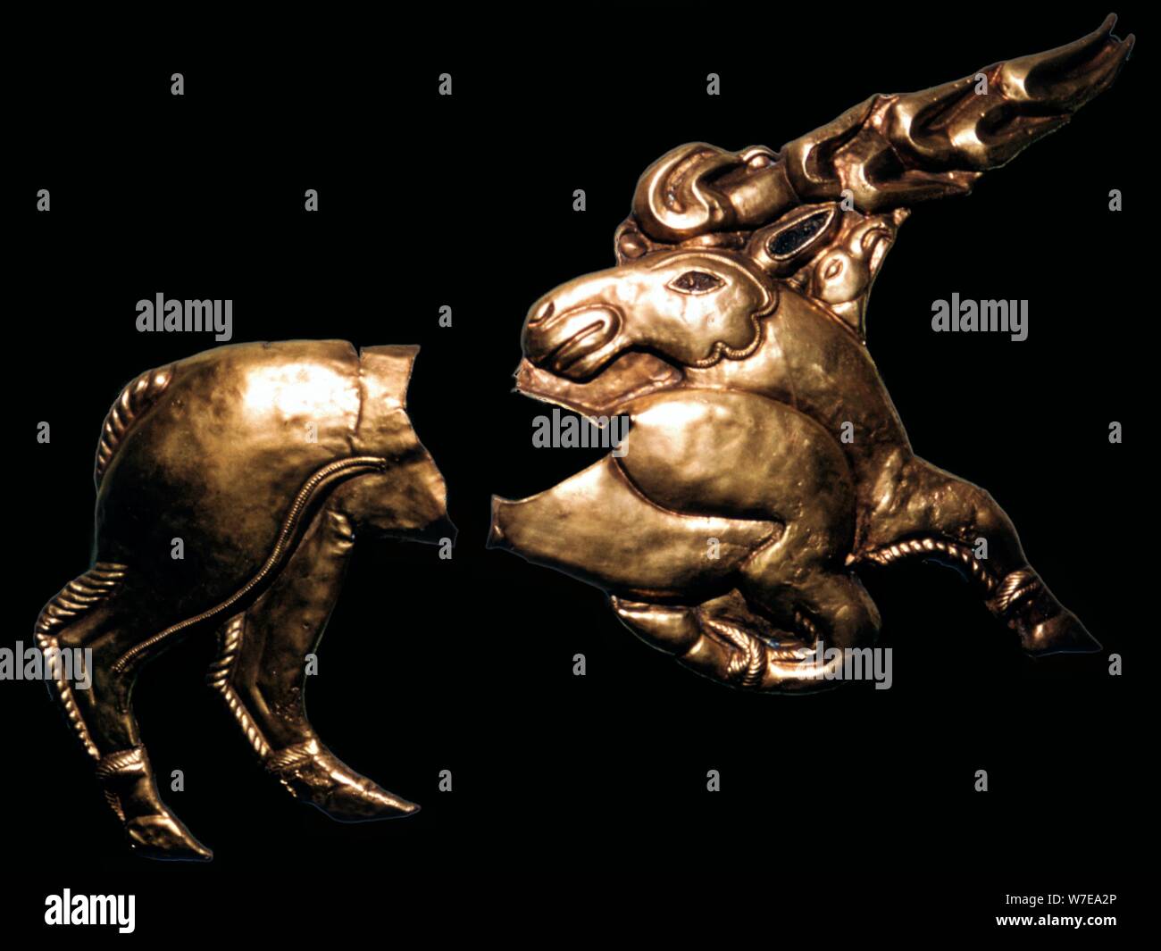 Scythian gold stag, probably the centre of a shield. Artist: Unknown ...