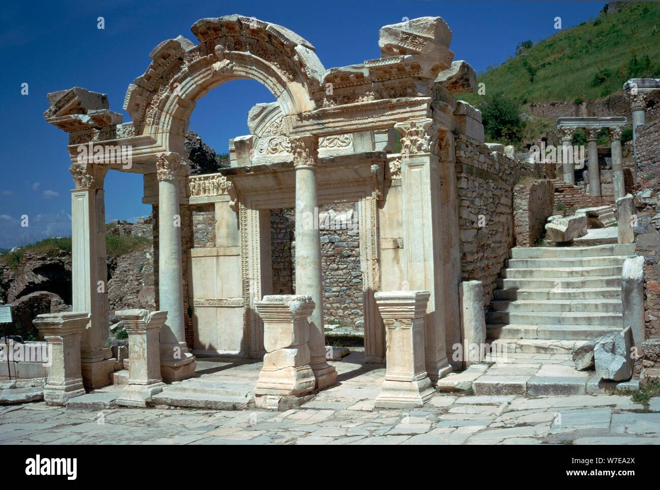 Temple of Hadrian in Ephesus, 2nd century. Artist: Unknown Stock Photo ...