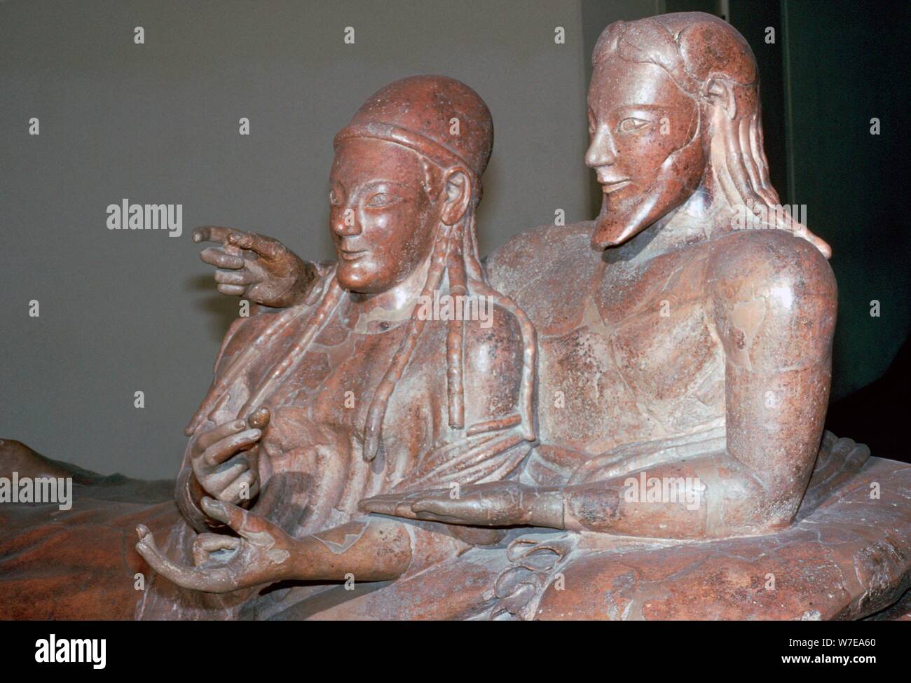Etruscan sarcophagus of a couple, 6th century BC. Artist: Unknown Stock ...