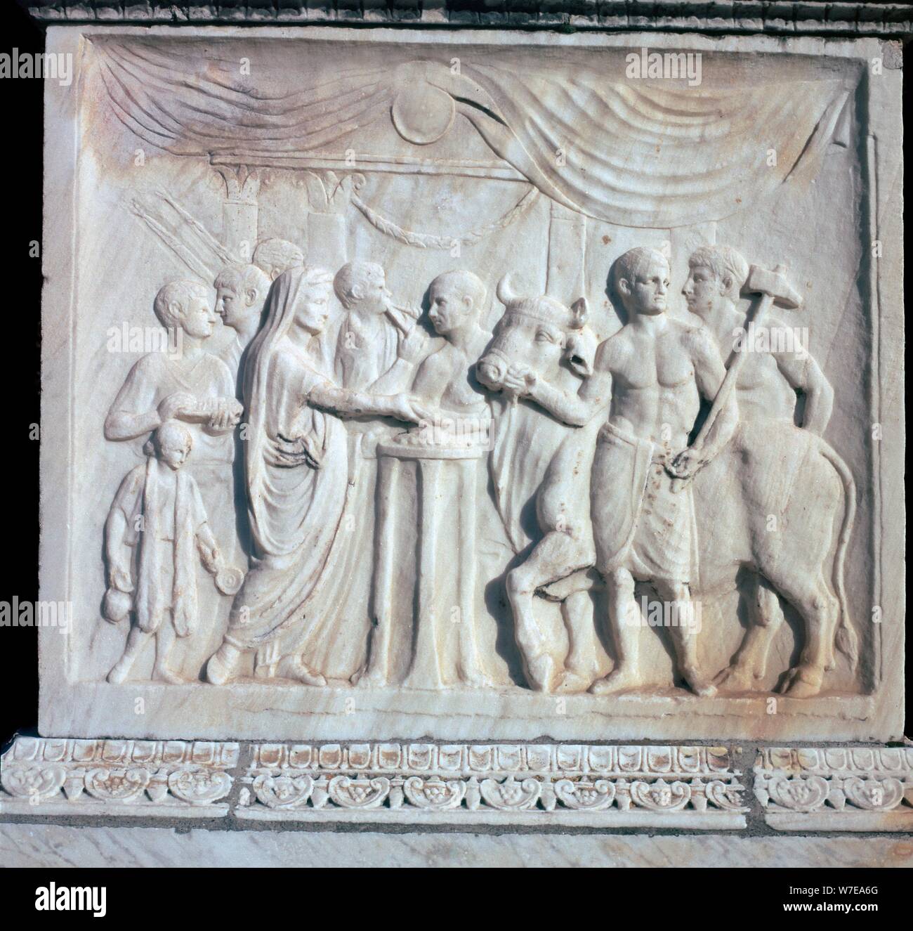 An altar dedicated to the Roman Imperial cult, 1st century. Artist ...