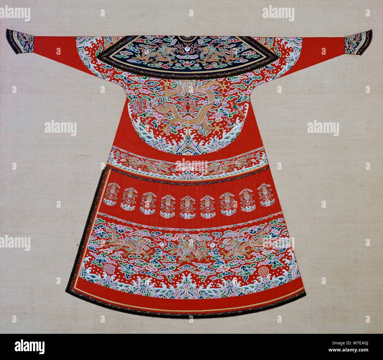Design for the embroidered court robe of a Chinese Emperor, 19th ...
