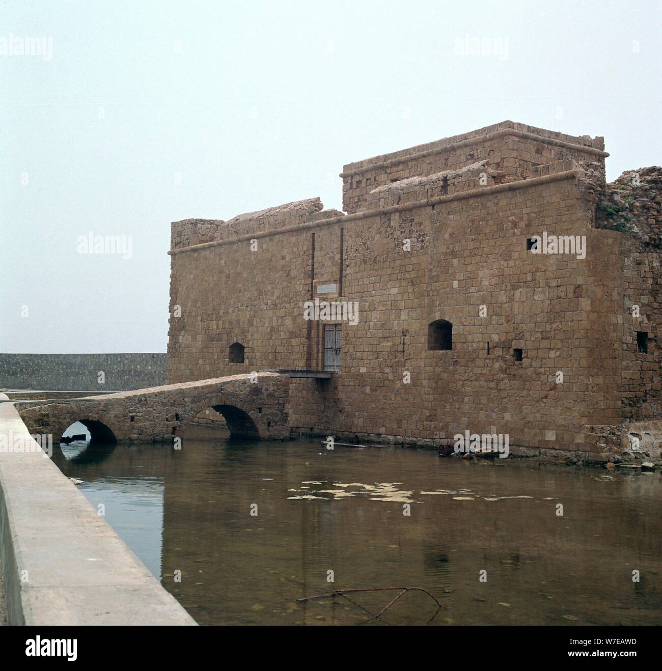 The Turkish fort at Paphos, 16th century. Artist: Unknown Stock Photo ...