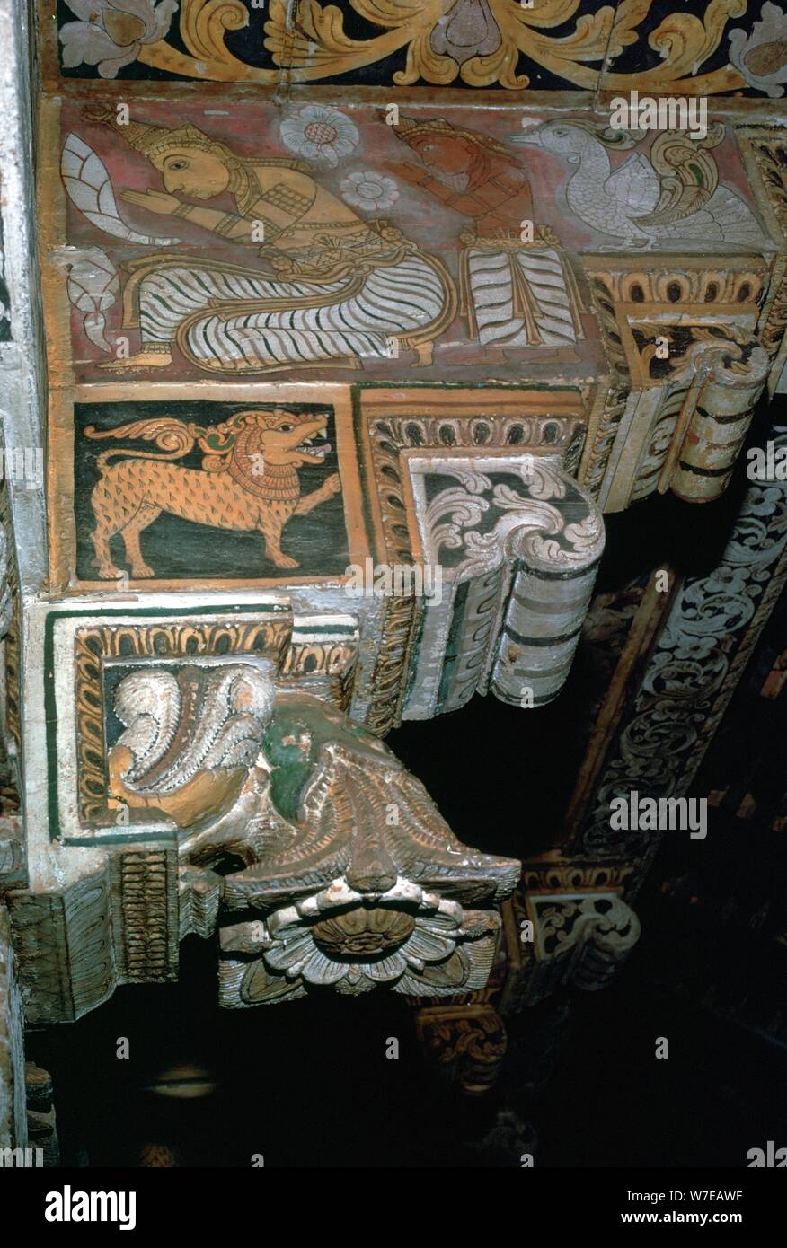 Painting on the outer walls of the inner shrine of the Temple of the ...