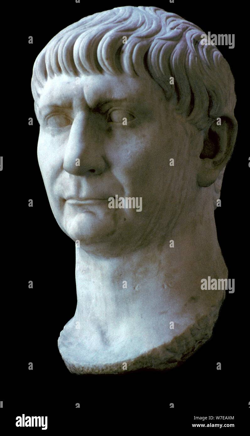 Head of the Roman emperor Trajan, 1st century. Artist: Unknown Stock ...