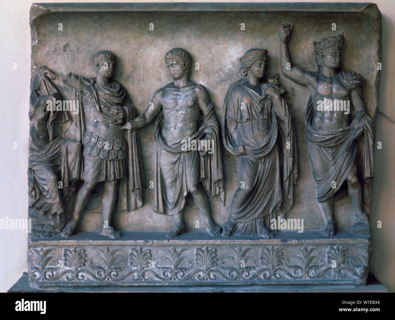 Roman relief of the apotheosis of Augustus, 1st century BC. Artist ...