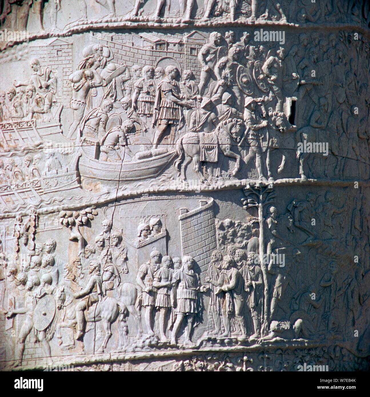 Scene from Trajan's column, showing the Dacian wars, 2nd century ...