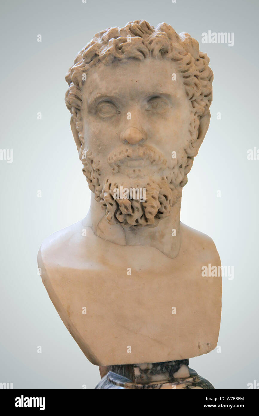 Portrait bust of the Roman Emperor Septimius Severus, early 3rd century ...