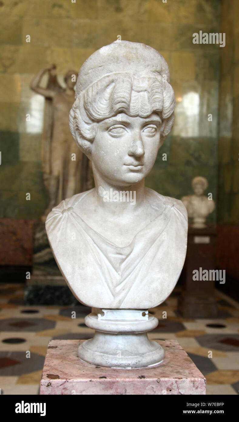 Portrait bust of Lucilla, wife of the Roman Emperor Lucius Verus, c160 ...