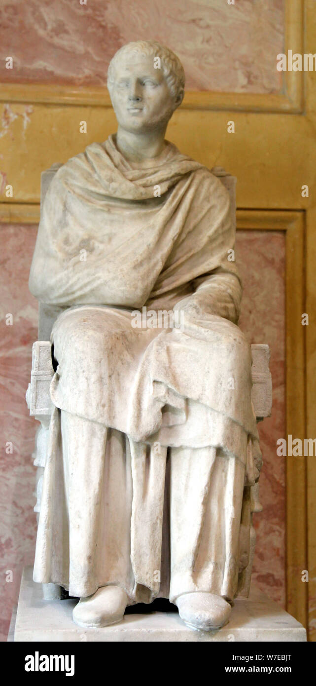 Statue of a seated philosopher, 1st century. Artist: Unknown Stock ...