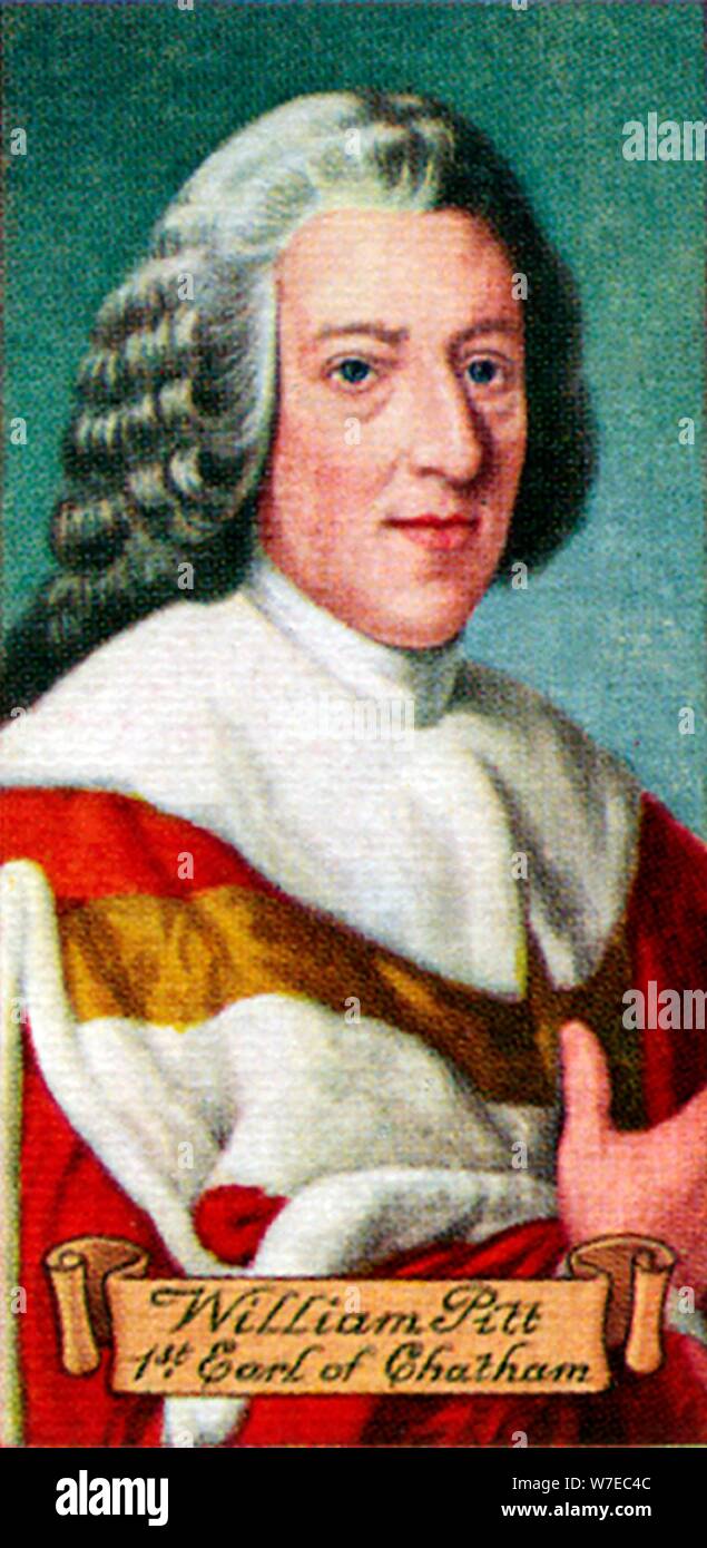 William Pitt, 1st Earl of Chatham, taken from a series of cigarette ...