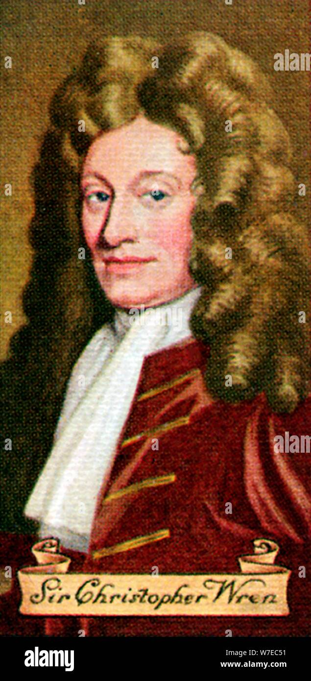 Sir Christopher Wren, taken from a series of cigarette cards, 1935 ...