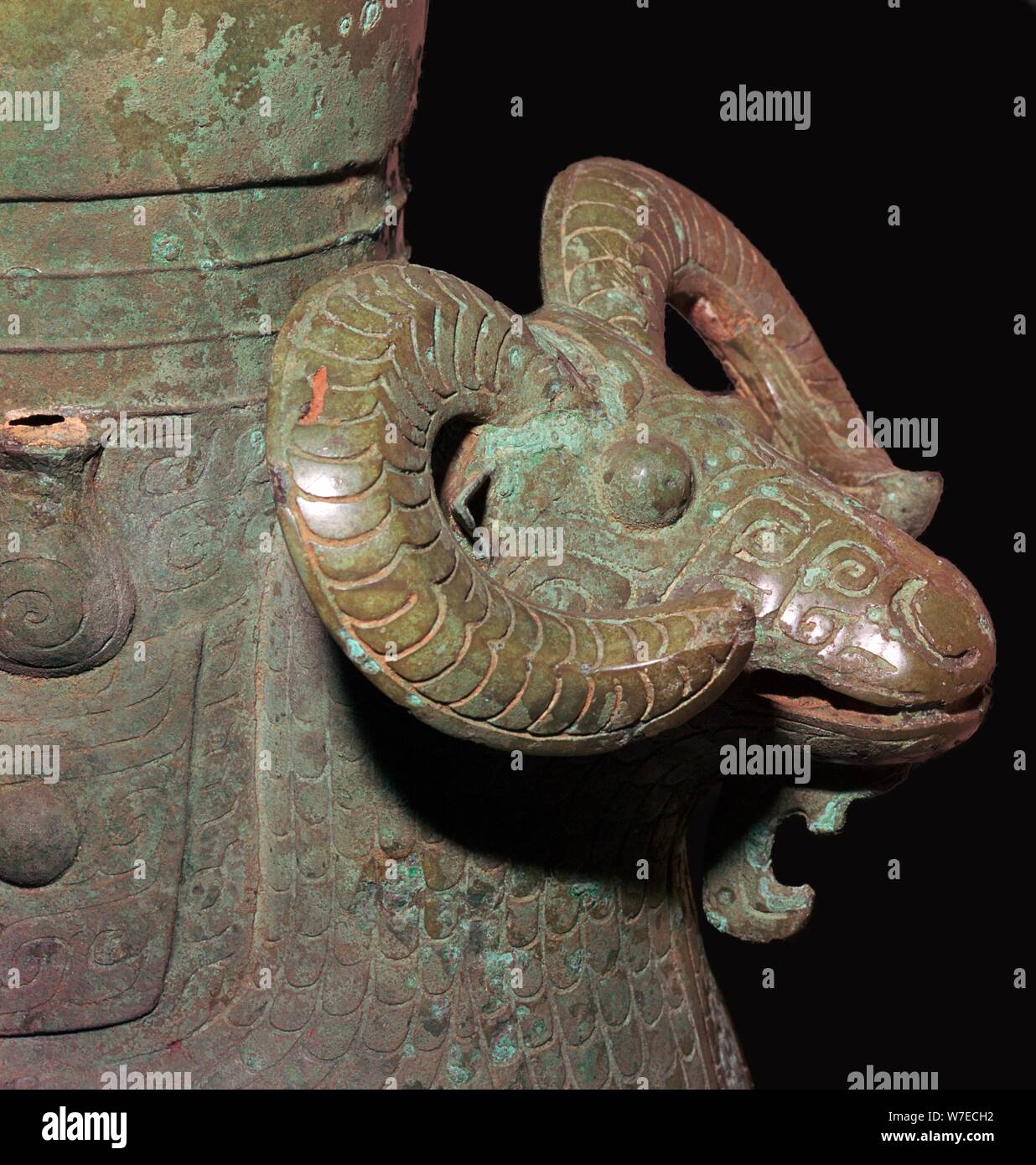 Chinese bronze ritual vessel, 12th century BC. Artist: Unknown Stock ...