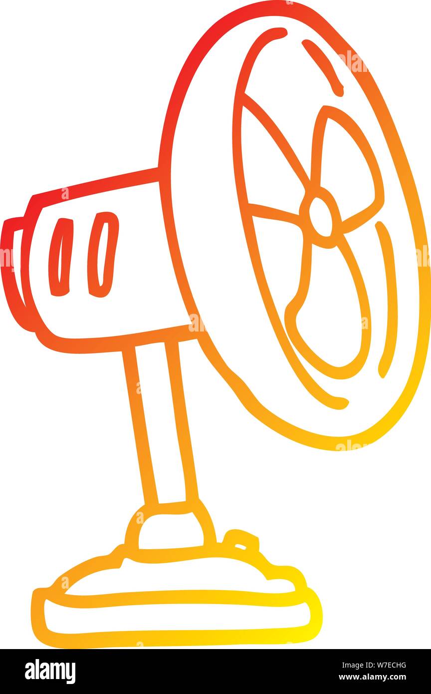 warm gradient line drawing of a cartoon desktop fan Stock Vector Image ...