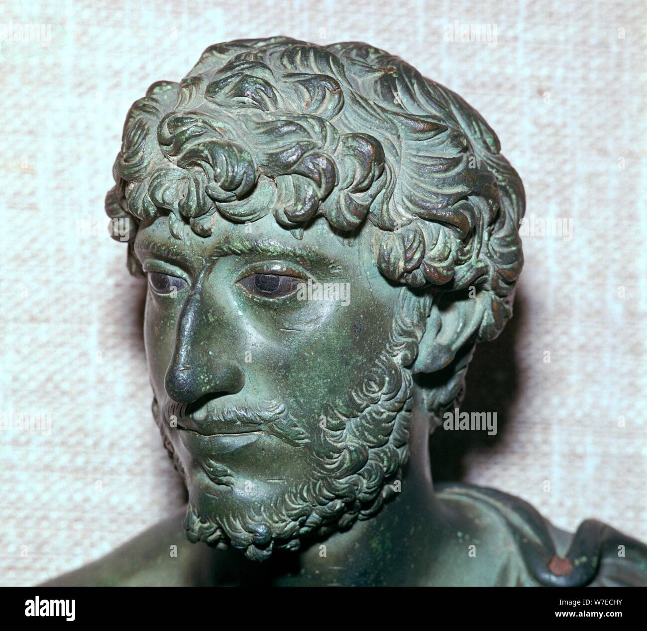 Roman bronze bust of a Roman man with inlaid eyes, 2nd century. Artist ...