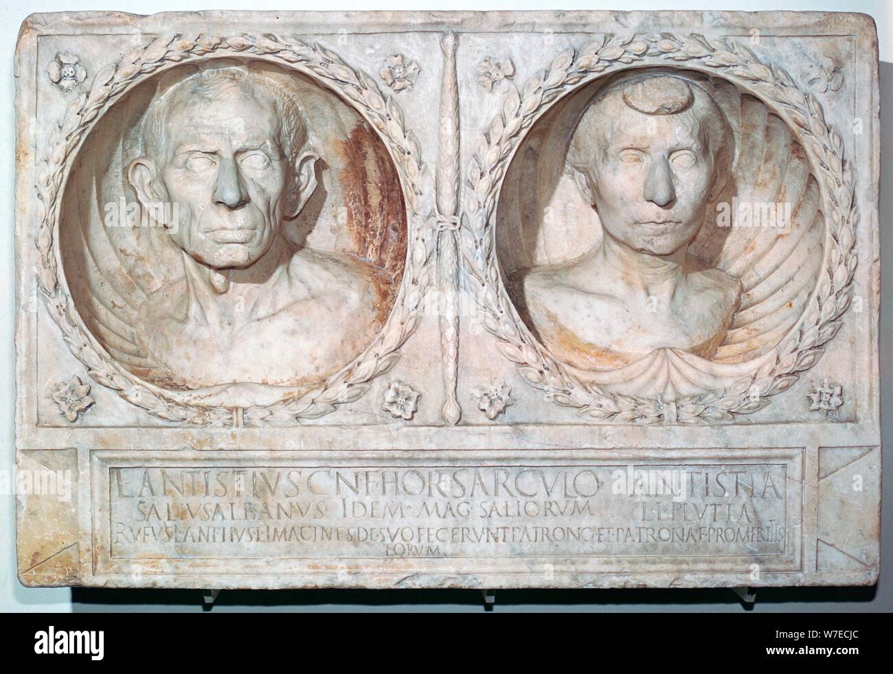 Roman funerary relief of a husband and wife. Artist: Unknown Stock ...