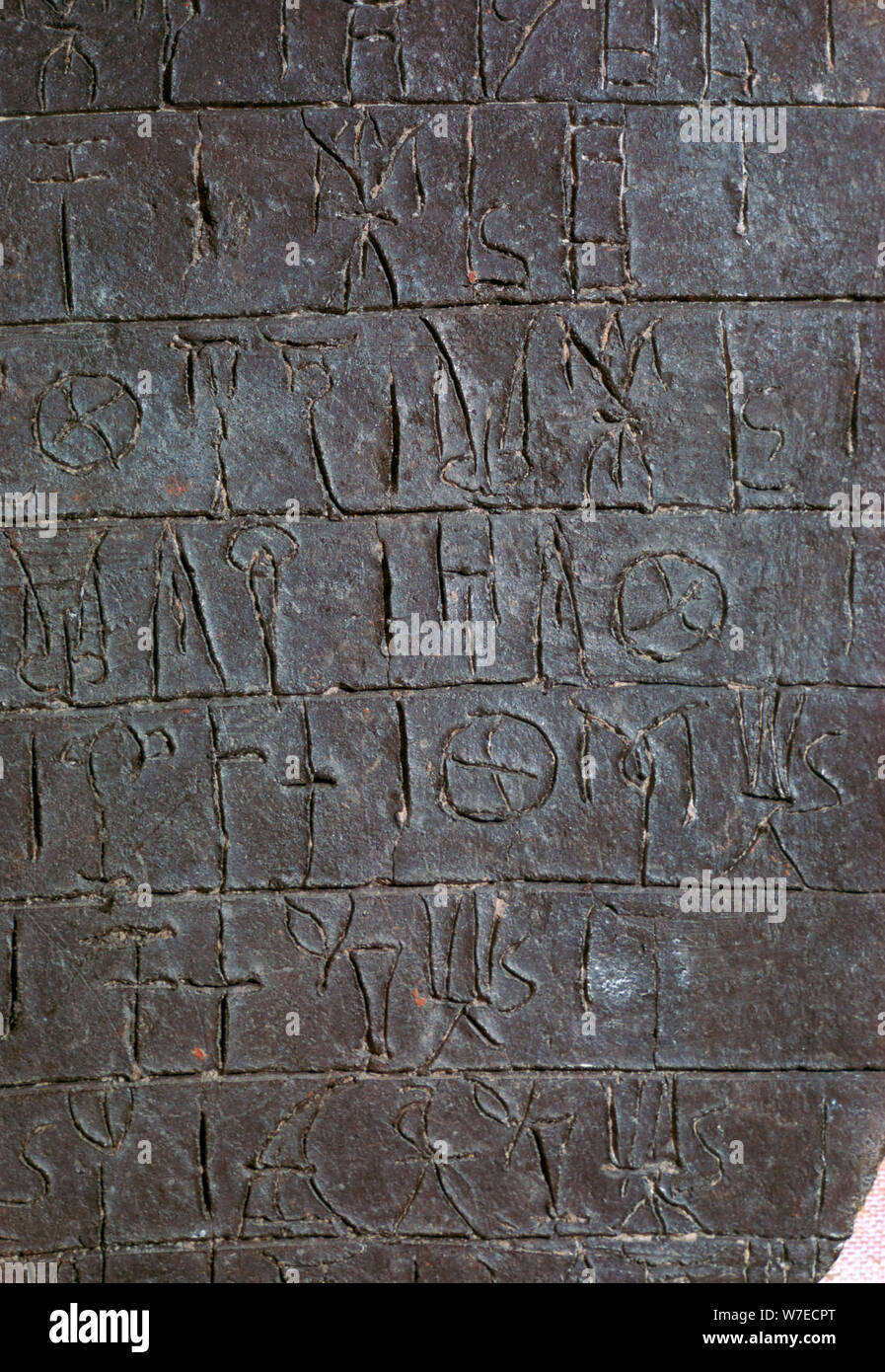 Linear B tablet from Knossos, Crete, 15th century BC. Artist: Unknown ...