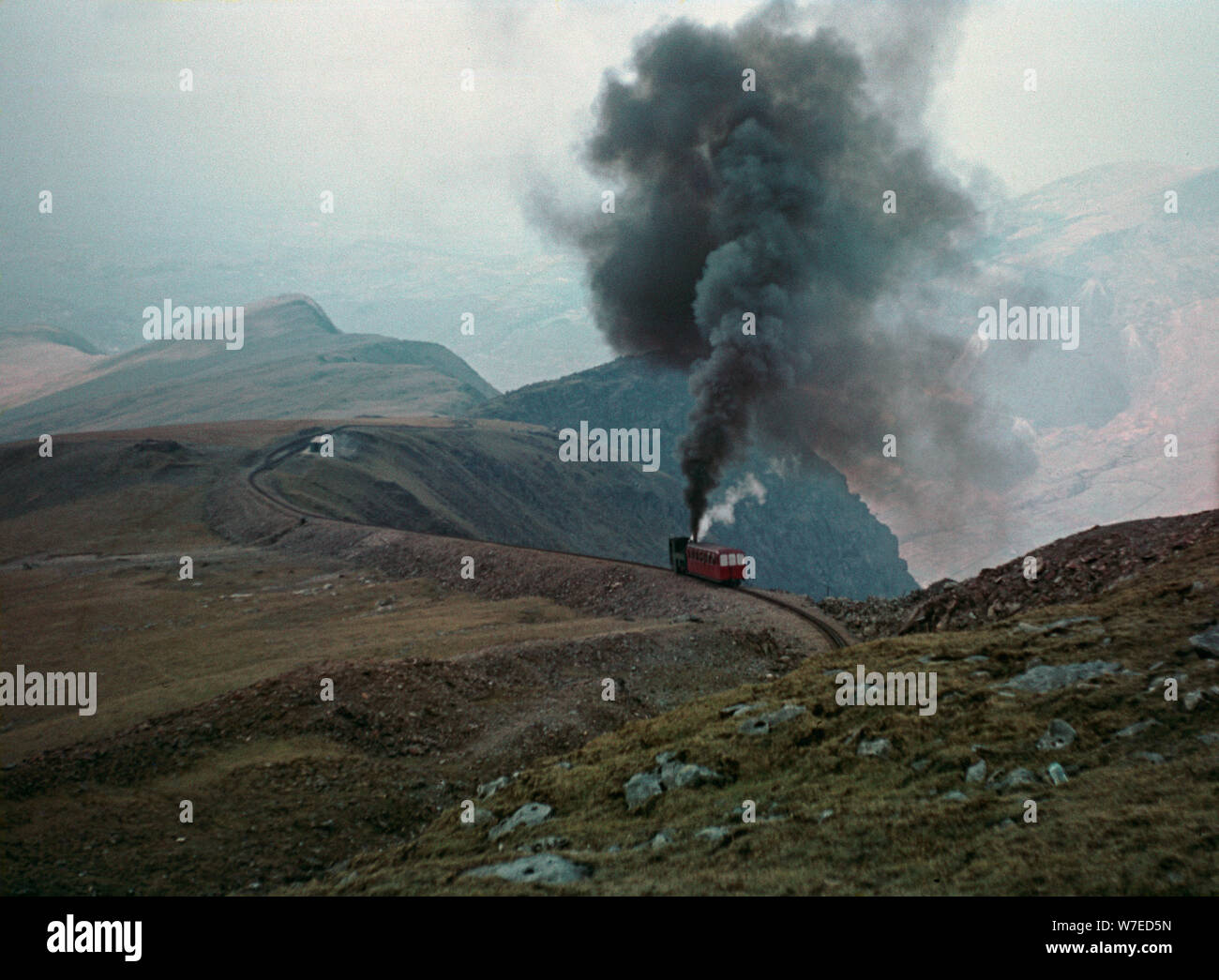 Snowdon mountain railway, from near the summit Stock Photo - Alamy