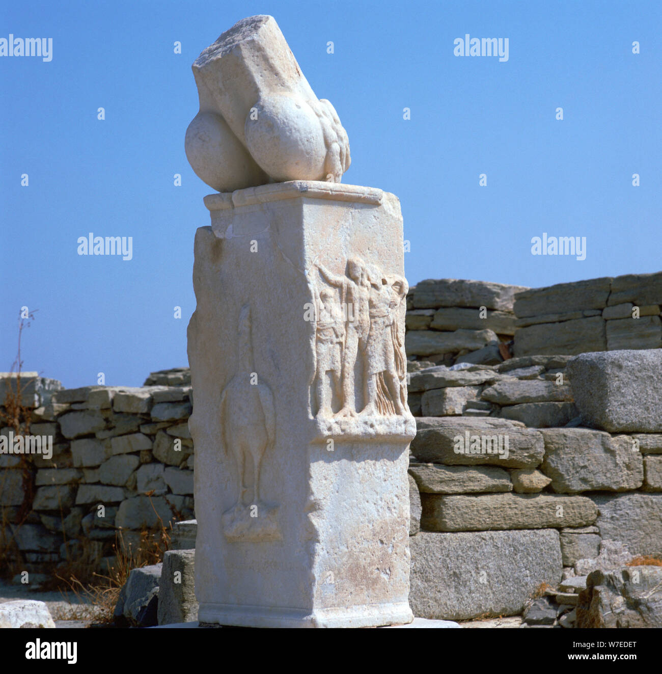 Phallic pillar in a sanctuary of Apollo, 4th century BC. Artist ...