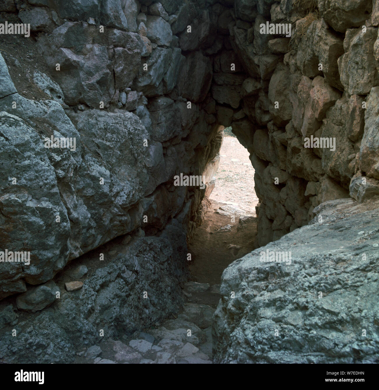 The 'Secret Stairway' to the postern gate of Tiryns, 15th century BC ...