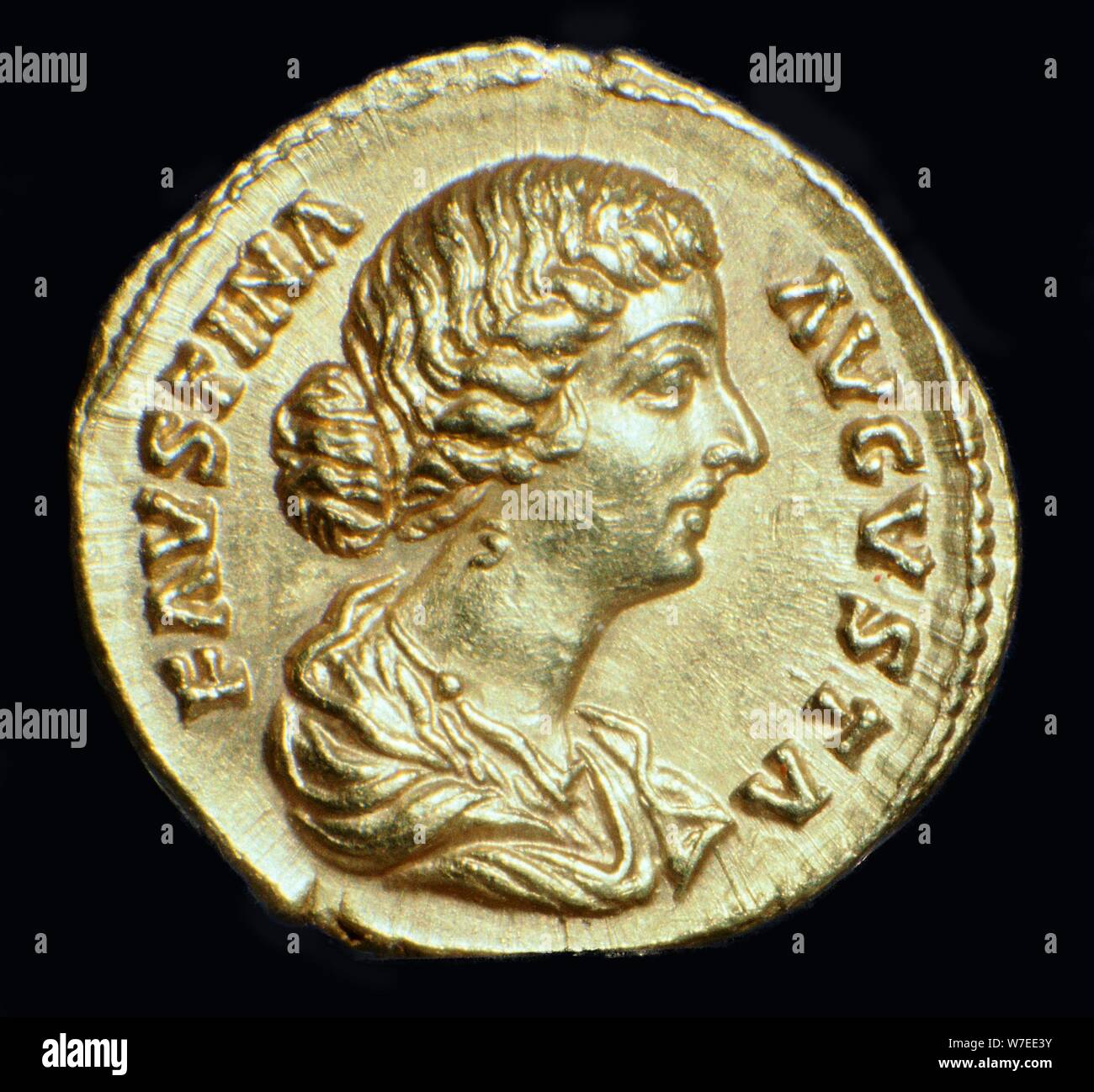 Gold coin of Faustina II, 2nd century. Artist: Unknown Stock Photo - Alamy