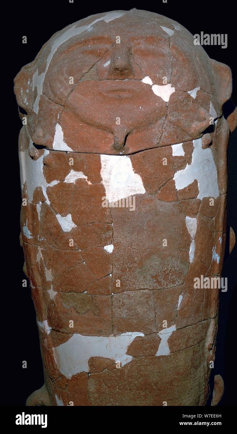 Anthropoid baked clay coffin, 13th century BC. Artist: Unknown Stock ...