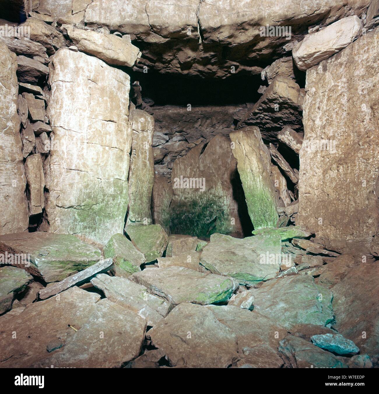 Interior of Neolithic burial chamber, 26th century BC. Artist: Unknown ...
