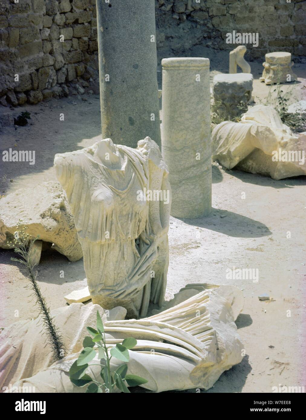 Remains of the Roman town of Caesarea, 1st century. Artist: Unknown ...