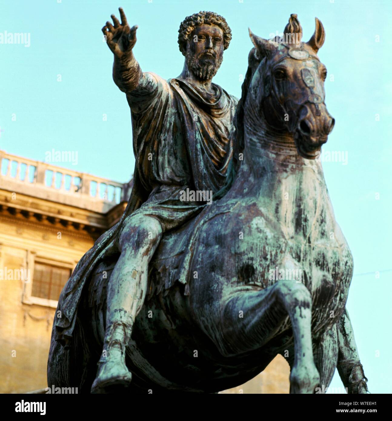 Roman bronze equestrian statue of Marcus Aurelius, 2nd century. Artist ...