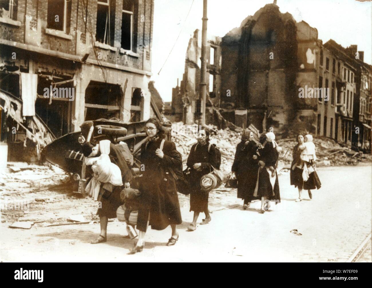 War refugees, Leuven, Belgium, World War II, c1940-c1945. Artist ...