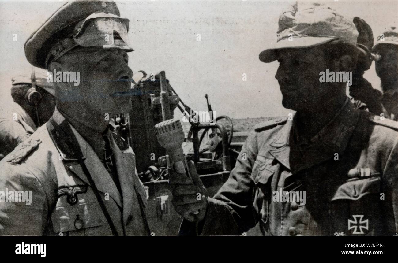 German General Erwin Rommel, Tobruk, Libya, World War II, 1941. Artist ... German General Erwin Rommel, Tobruk, Libya, World War II, 1941. Artist ...
