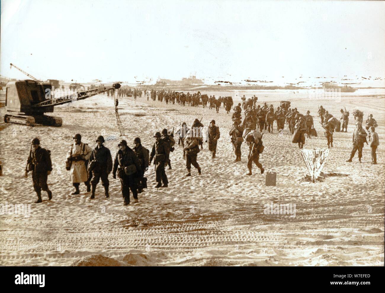 American 9th Division landing at Normandy, 1944. Artist: Unknown Stock ...