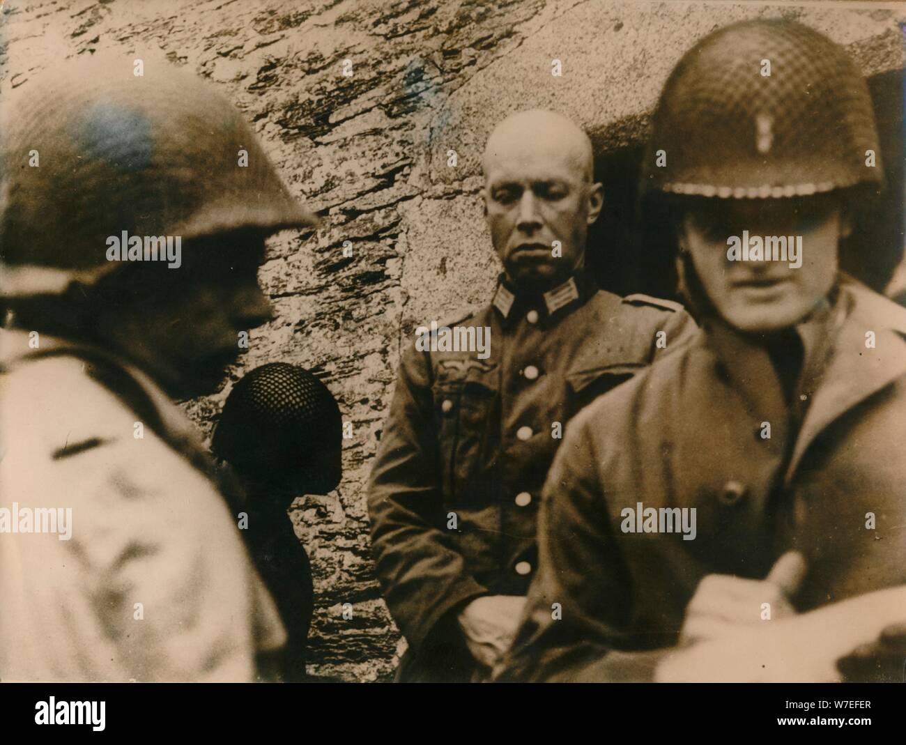 Capture of the German commandant, Cherbourg fortress, 1944. Artist ...