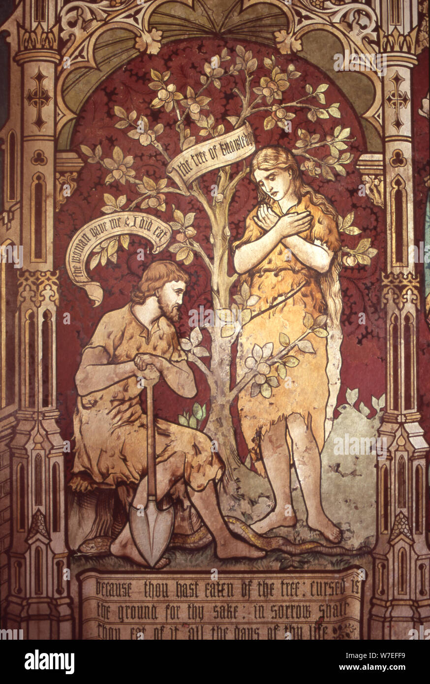 wall painting of Adam and Eve, Rev Ernest Geldart, St Nicholas' Little ...