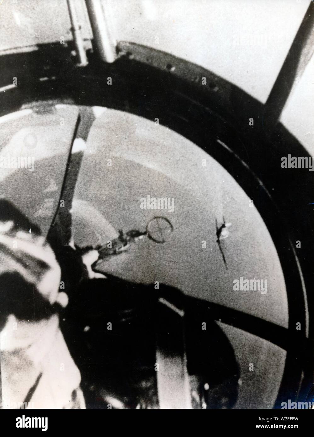 A Spitfire seen from a HE 111K, after diving through the German bomber ...