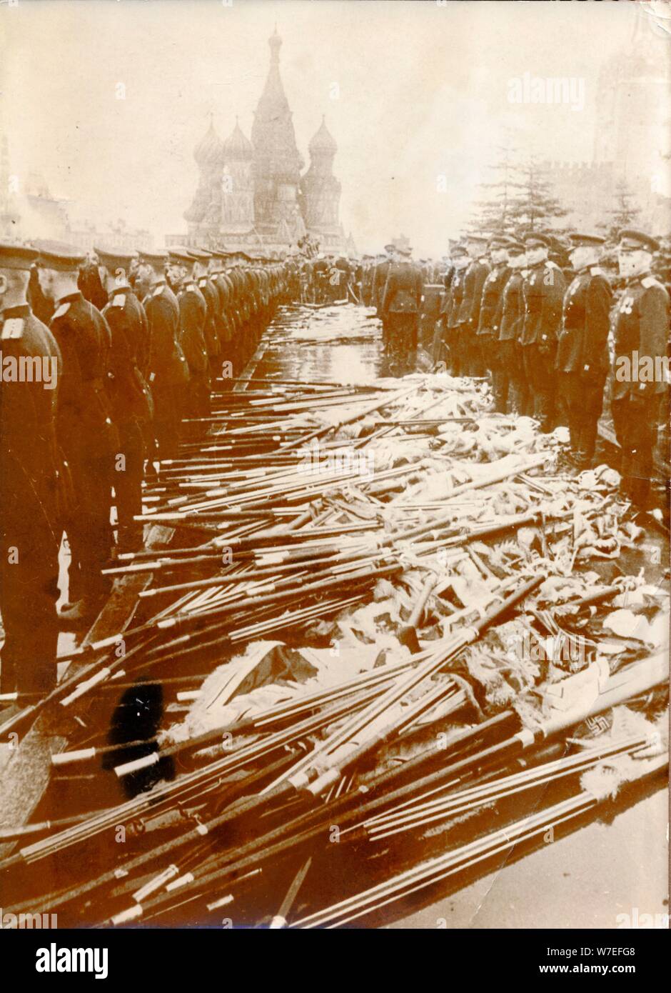 Captured Nazi flags outside Lenin's Mausoleum, Moscow, c1945. Artist ...