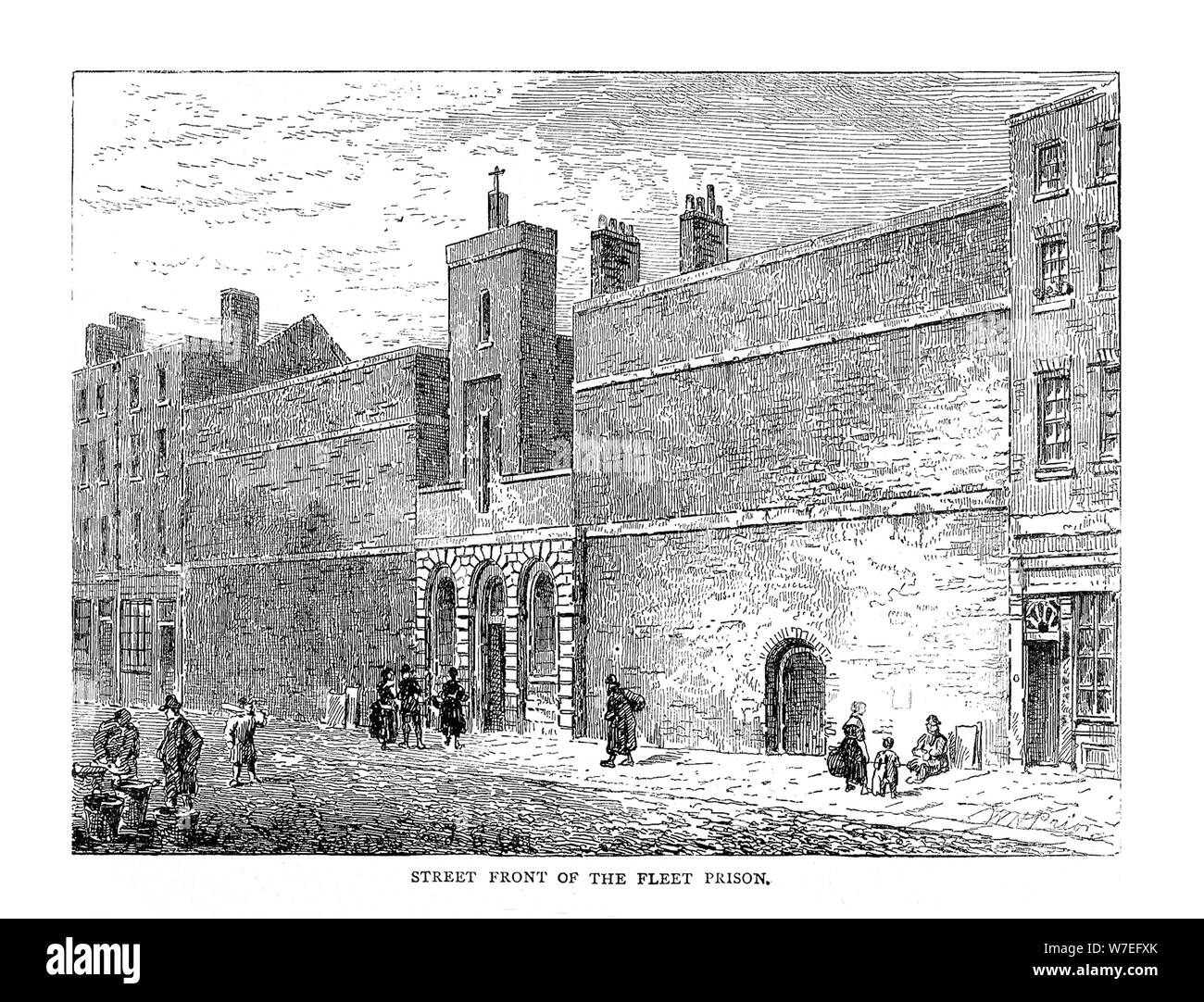 Street Front of the Fleet Prison, 1878. Artist: Unknown Stock Photo - Alamy