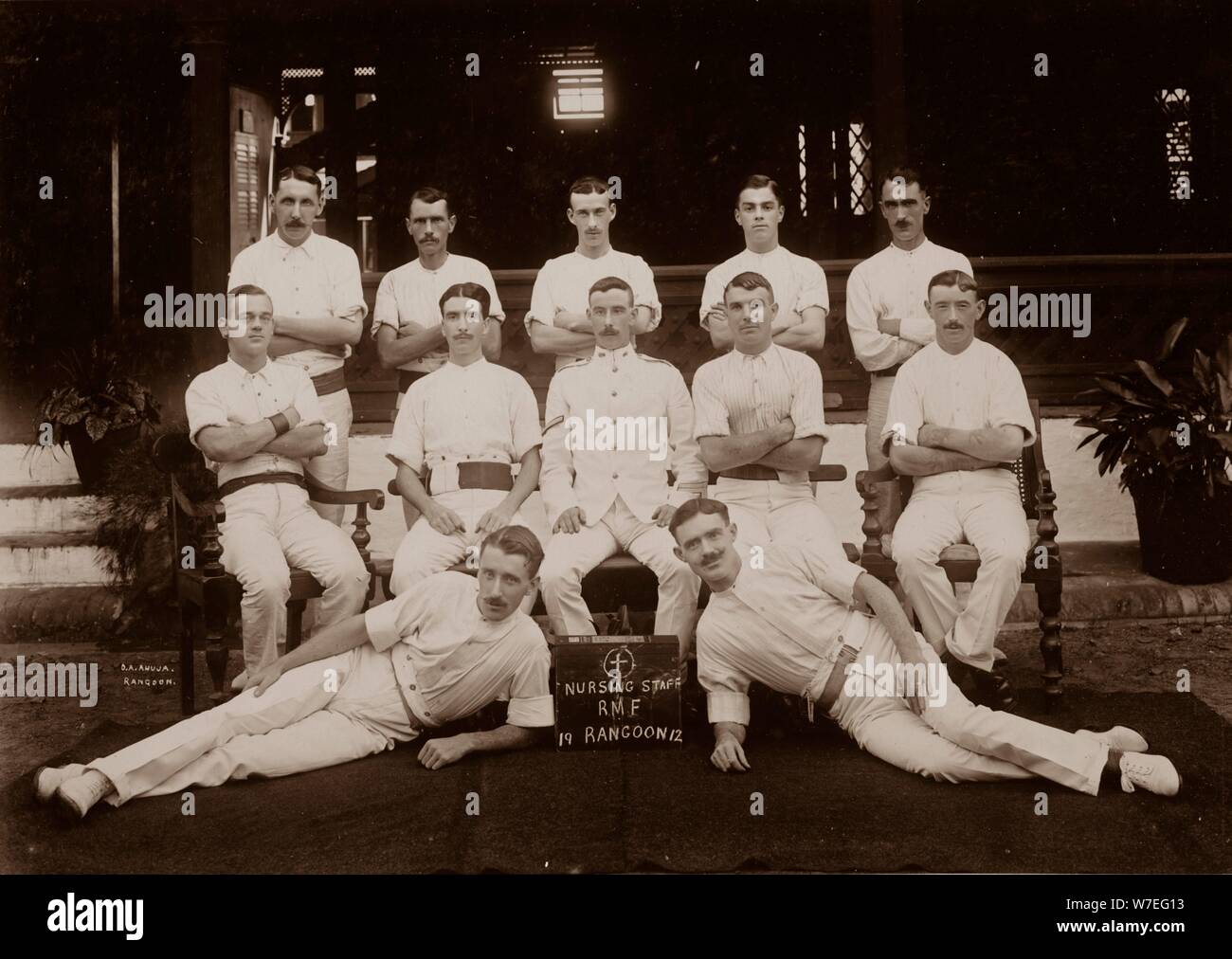 Hospital Orderlies of the 1st Royal Munster Fusiliers, Rangoon, Burma ...