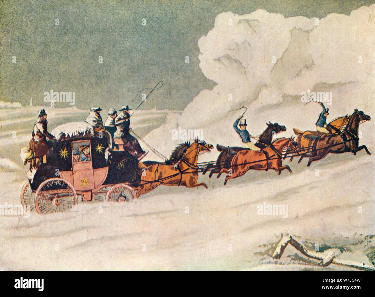 The Devonport Mail Near Amesbury, 1907. Artist: William Havell Stock ...