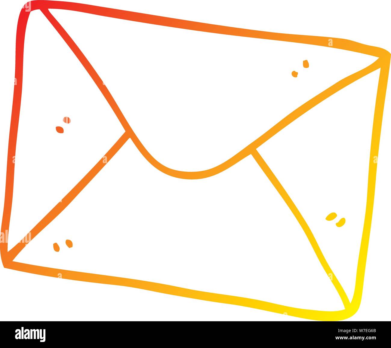 warm gradient line drawing of a cartoon letter Stock Vector Image & Art ...