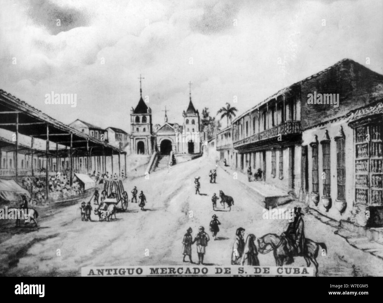 Old market of Santiago de Cuba, (19th century), 1920s. Artist: Unknown ...