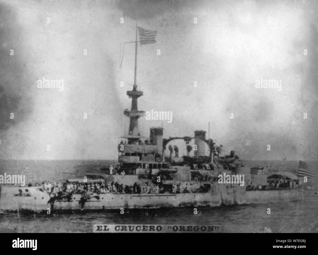 The Oregon battleship, (1898), 1920s. Artist: Unknown Stock Photo - Alamy