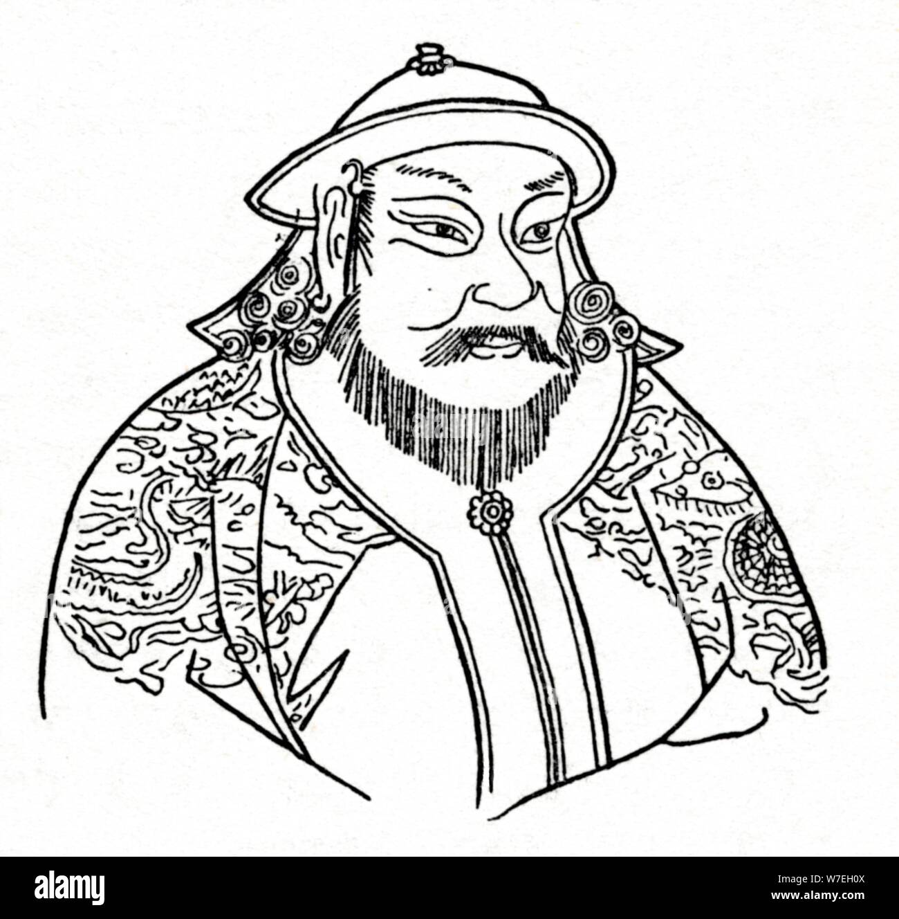 Kublai Khan (1215-1294) of the Mongol Empire and founder of the Yuan ...