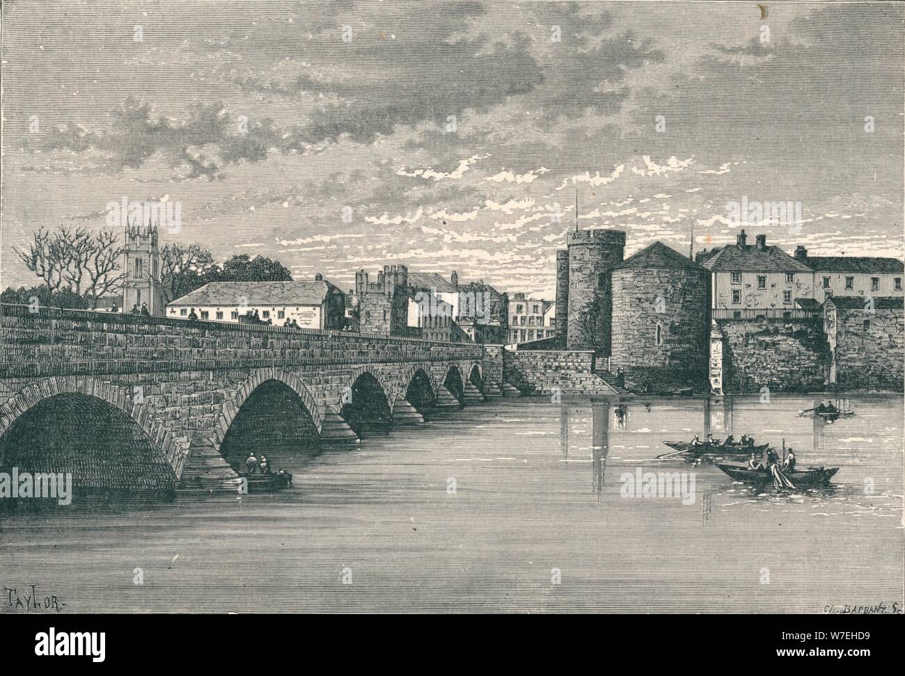 Limerick - Thomond Bridge and King John's Castle, 1896. Artist: Unknown ...