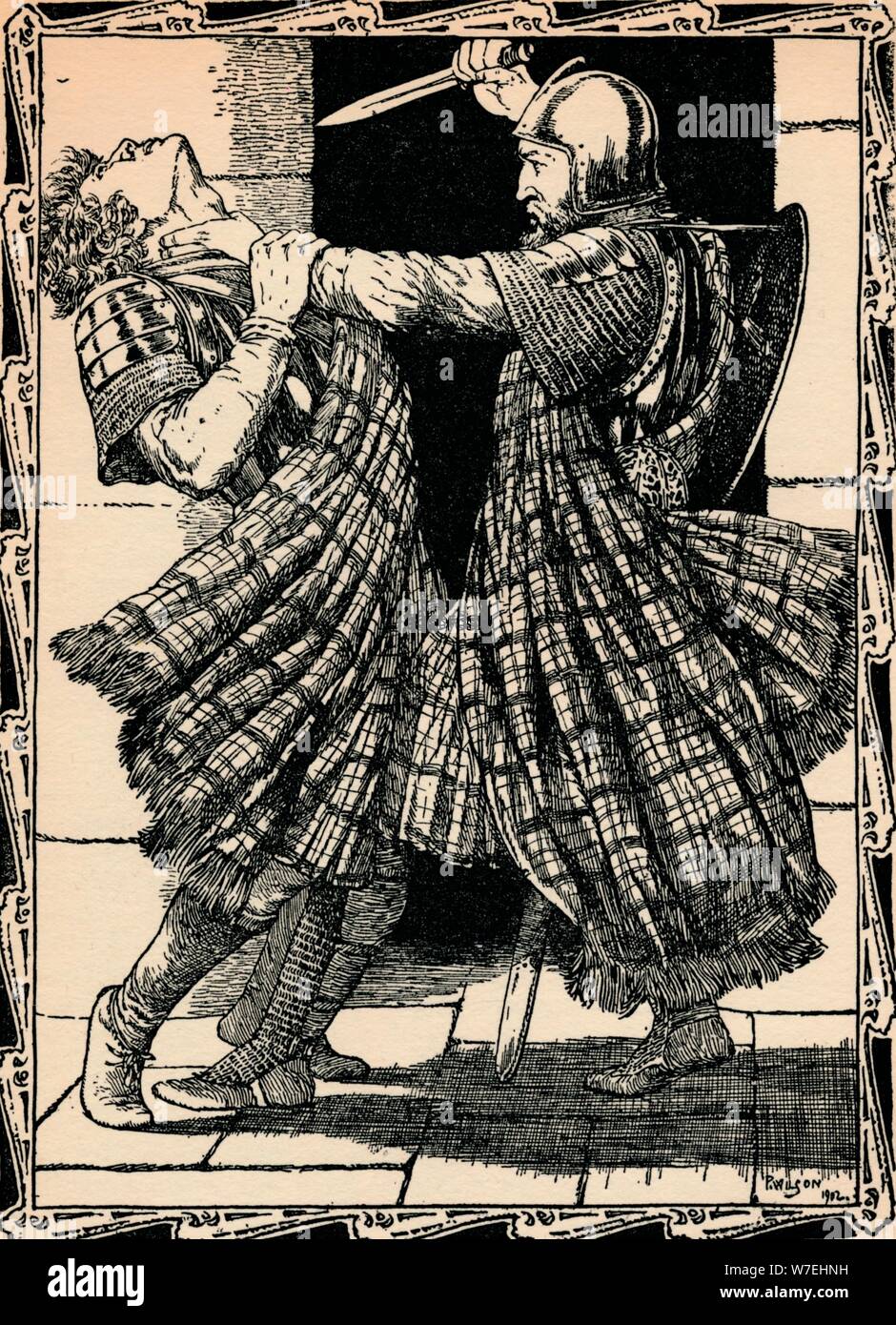 Comyn Stabbed By Bruce, 1902. Artist: Patten Wilson Stock Photo - Alamy